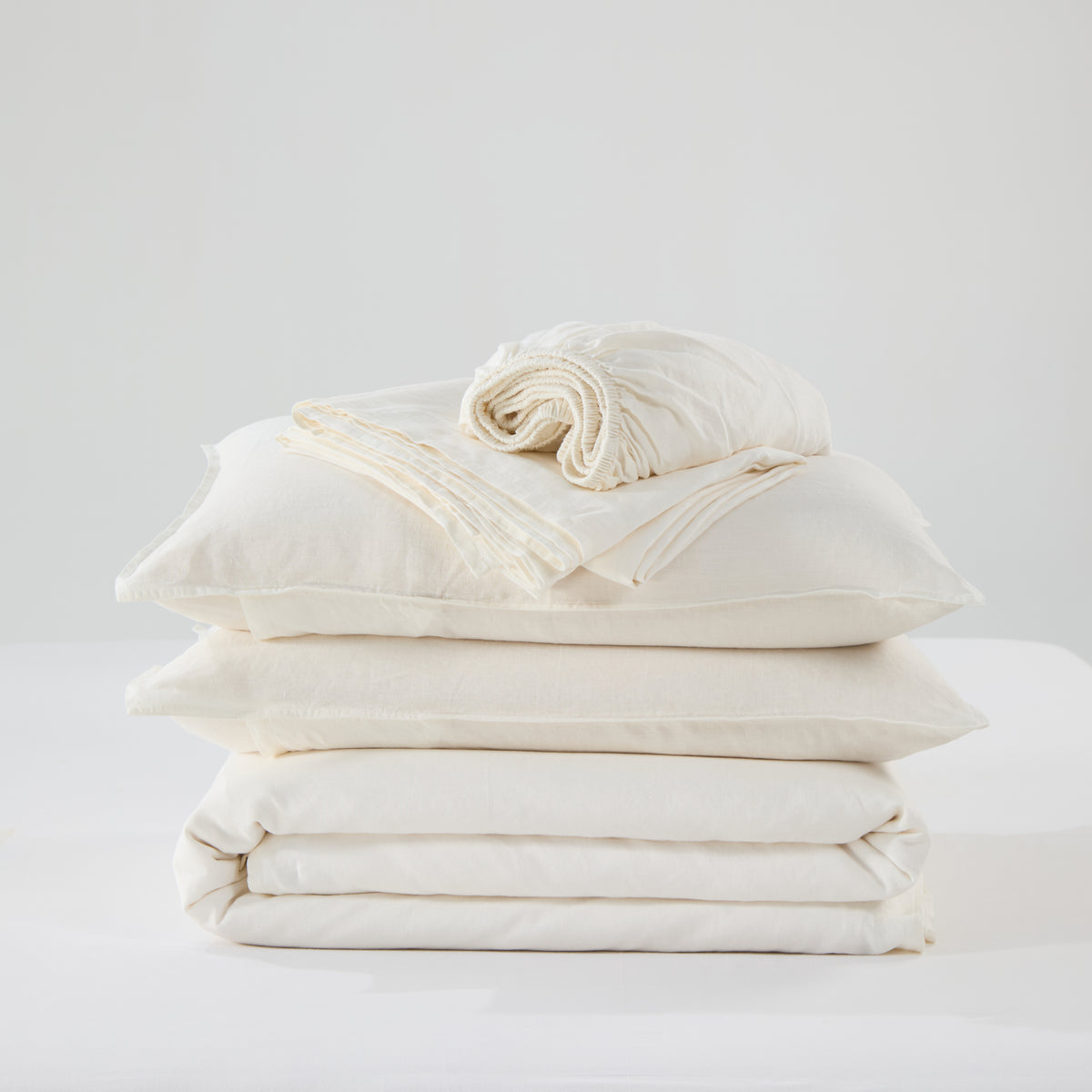 Bart Linen Bedding sets in Off White | Purbelif