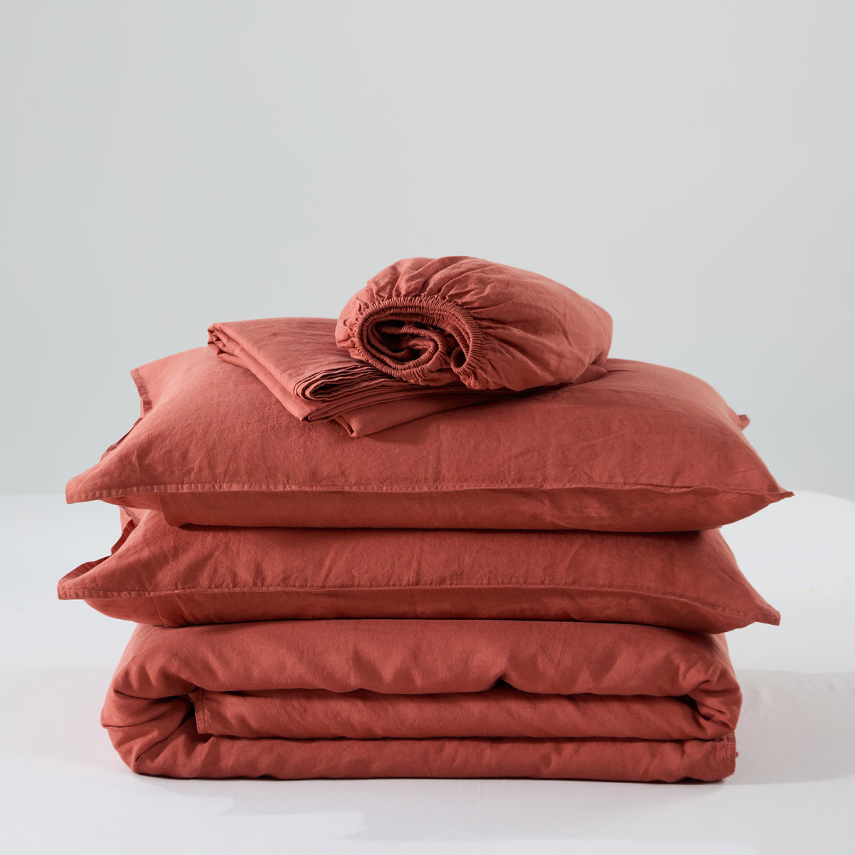 Bart Yarn-dyed Linen Bedding sets in Maple | Purbelif