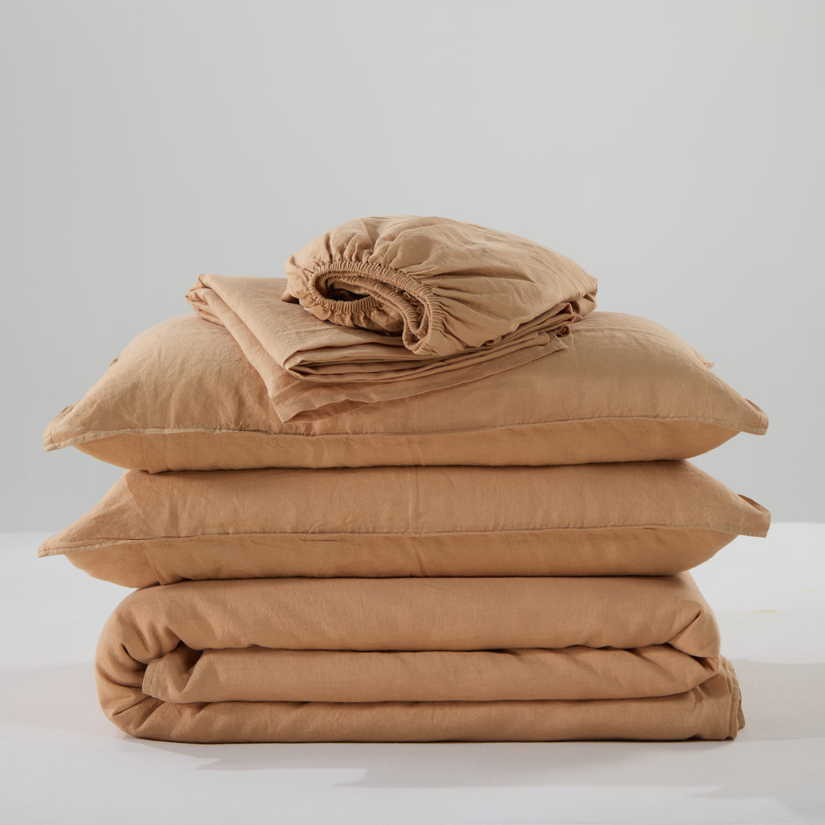 Bart Yarn-dyed Linen Bedding sets in Sand | Purbelif